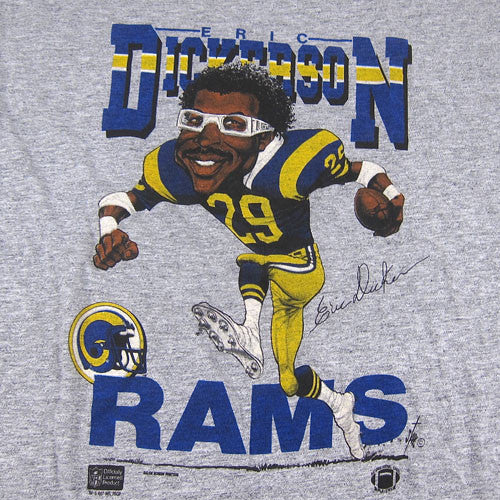 Vintage Eric Dickerson LA Rams 1987 Caricature T-shirt NFL Football ...