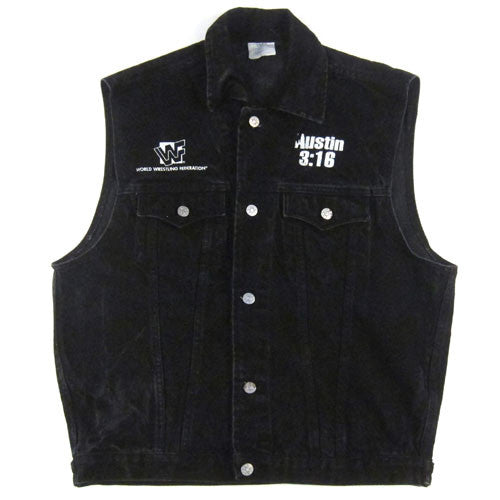 Vintage Stone Cold Steve Austin 3:16 Jean Vest Jacket 90s WWF WWE ...